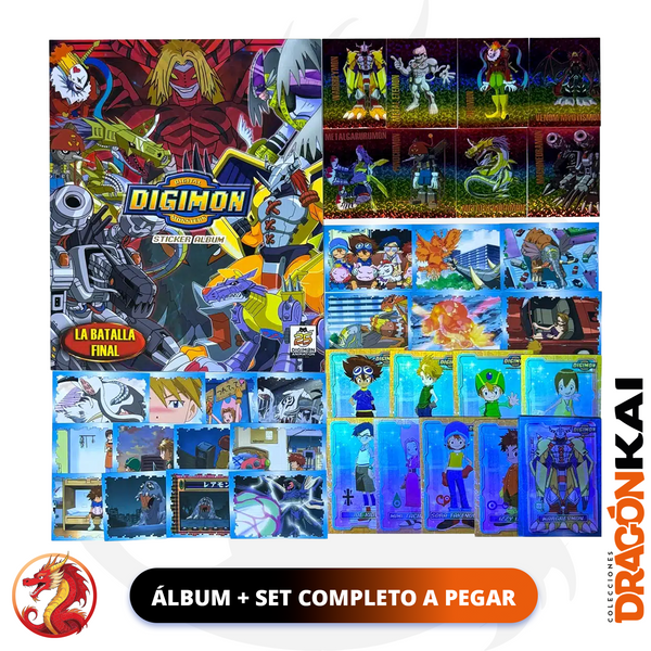 Álbum Digimon La batalla final + Set completo a pegar – Dragon Kai