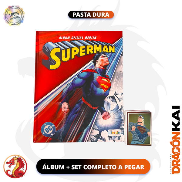 Álbum Pasta Dura Superman (Editorial Berlín) + Set completo a pegar – Dragon Kai
